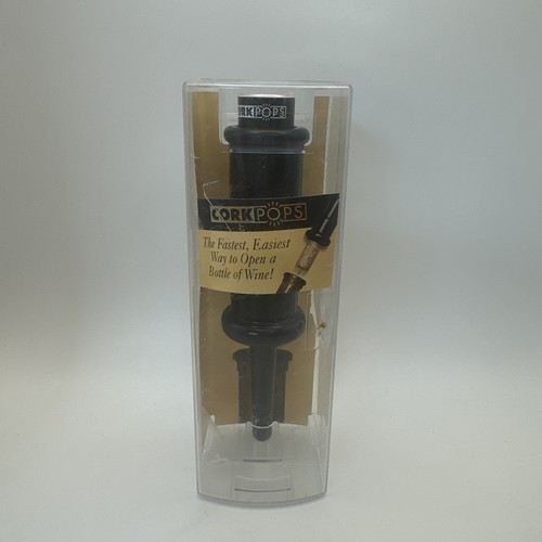 Wine Opener Original Cork Pops Plastic (Black) Opened Box Unused ...