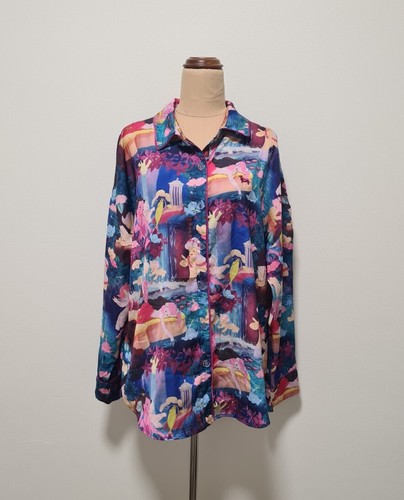 Peter Alexander Disney Fantasia Pyjama Sleep Long Sleeve Silk Look Top ...