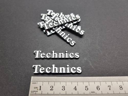TECHNICS ALLOY BADGE SPEAKER STICKER EMBLEM 44mm x 8mm set of 2 ...