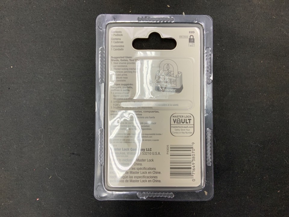 Master Lock 22D Laminated Steel Warded Padlock, 1-1/2-Inch Wide Body, 5 ...