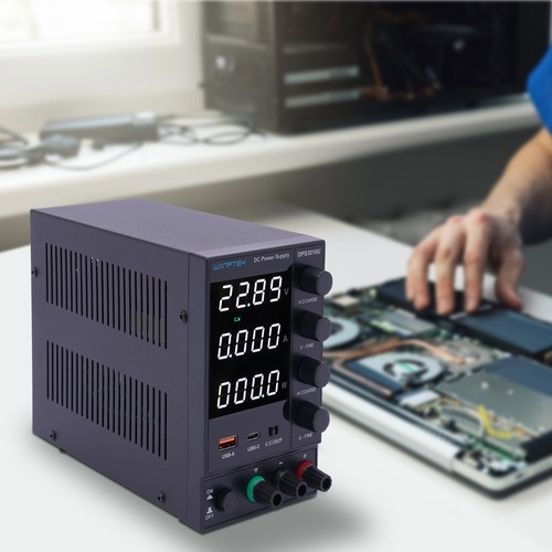 0-30V 0-10A DC Power Supply Lab Variable Adjustable Regulated Bench ...