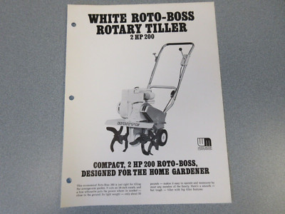 White Roto-Boss Rotary Tiller Brochure 2 Page Good Condition | eBay