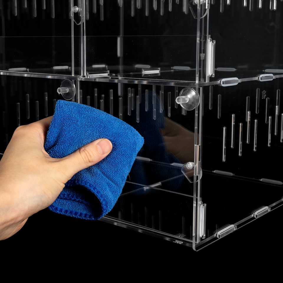 Acrylic 4 Grids Reptile Cage Large Tank Cage Enclosure Box Tarantula ...