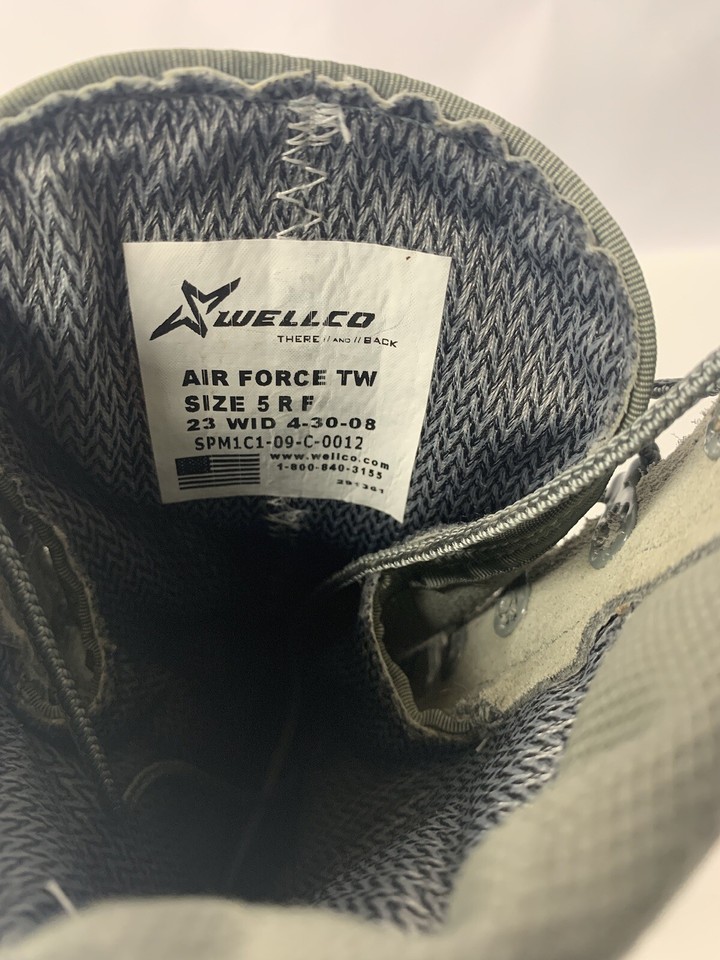 WELLCO Air Force TW Boots Men's 5 RF USAF Sage Green Combat Vibram ...