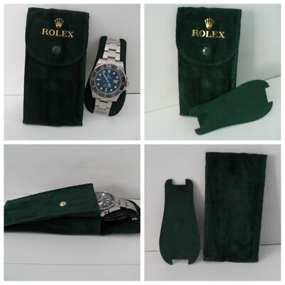 ROLEX Watch Travel Case Pouch Beautiful ROLEX Green Suede With Insert ...