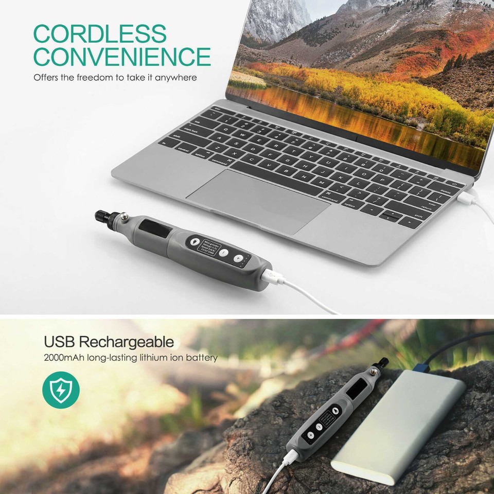 5 Speed USB Cordless Electric Mini Grinder Rotary Tool Drill Kit ...