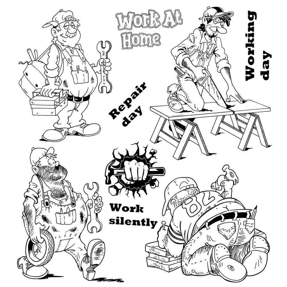 Handyman Working Repair Day Working Day Metal Cutting Dies Clear Stamps ...