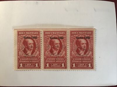 USA Documentary Tax Stamp - R 548 L. Woodbury series 1950 $1.00 Strip ...