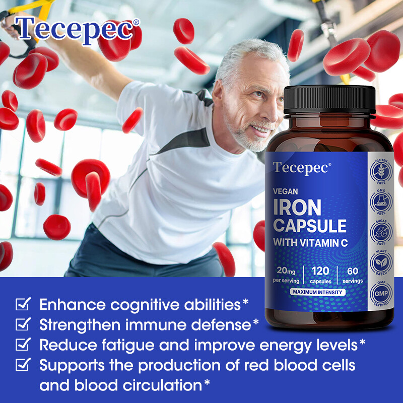 Best Iron Supplement , Low iron 120 Capsules, Anemia Supplement Non ...
