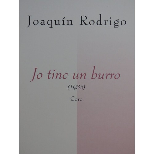 RODRIGO Joaquin Jo Tinc un Burro Chant 1995 | eBay