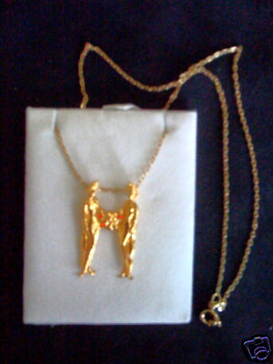 New LETTER H Erte Gold ART DECO Necklace NIB | eBay