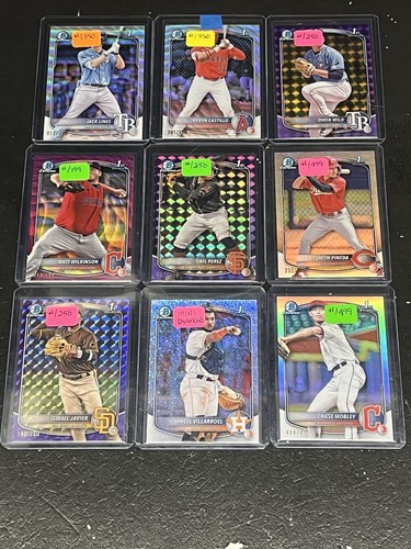 2025 Bowman 1ST Bowman Color Lot (9) All Chrome Refractors-🔥🔥 | eBay