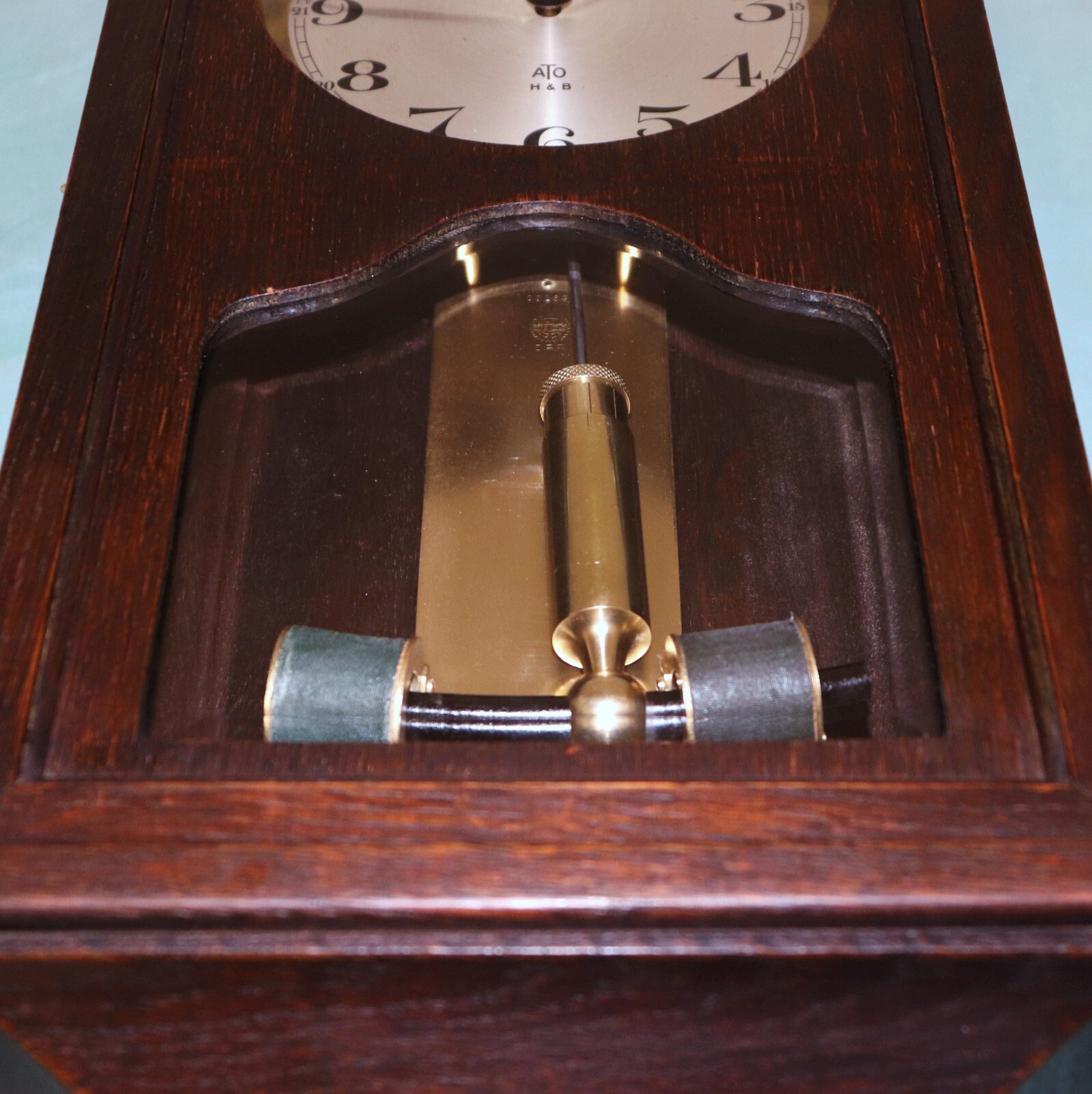 ATO HALLER & BENZING Antique Wall TOP Clock 1920s ELECTRIC! Super RARE ...