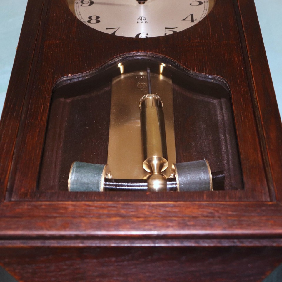 ATO HALLER & BENZING Antique Wall TOP Clock 1920s ELECTRIC! Super RARE ...