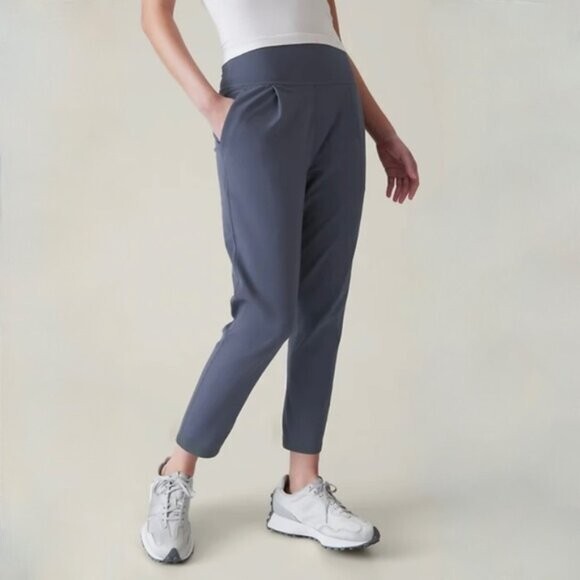 Athleta Women Pants Sz L Blue Elation Pockets High Rise Activewear ...