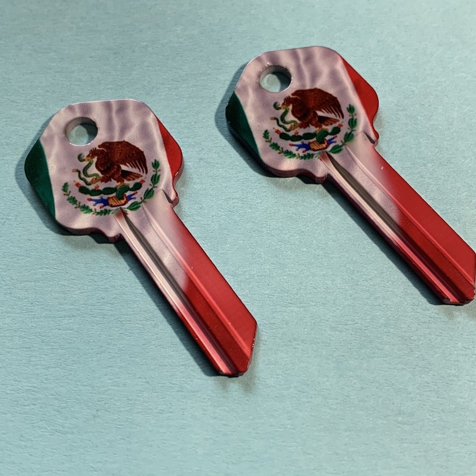 2X Mexico-MEXICAN FLAG Uncut NEW House Key Blank-HOME HOUSE KEYS ...