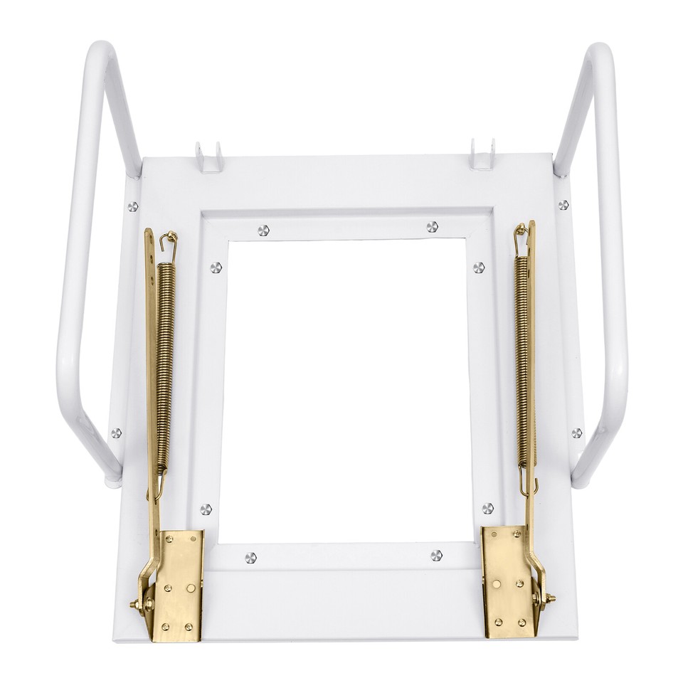 12 Steps Wall Mounted Folding Ladder Loft Stairs White Attic Steps Pull ...