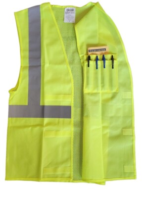 BOEING Security Safety Vest w/ High Visibility Reflective Gray Stripes ...
