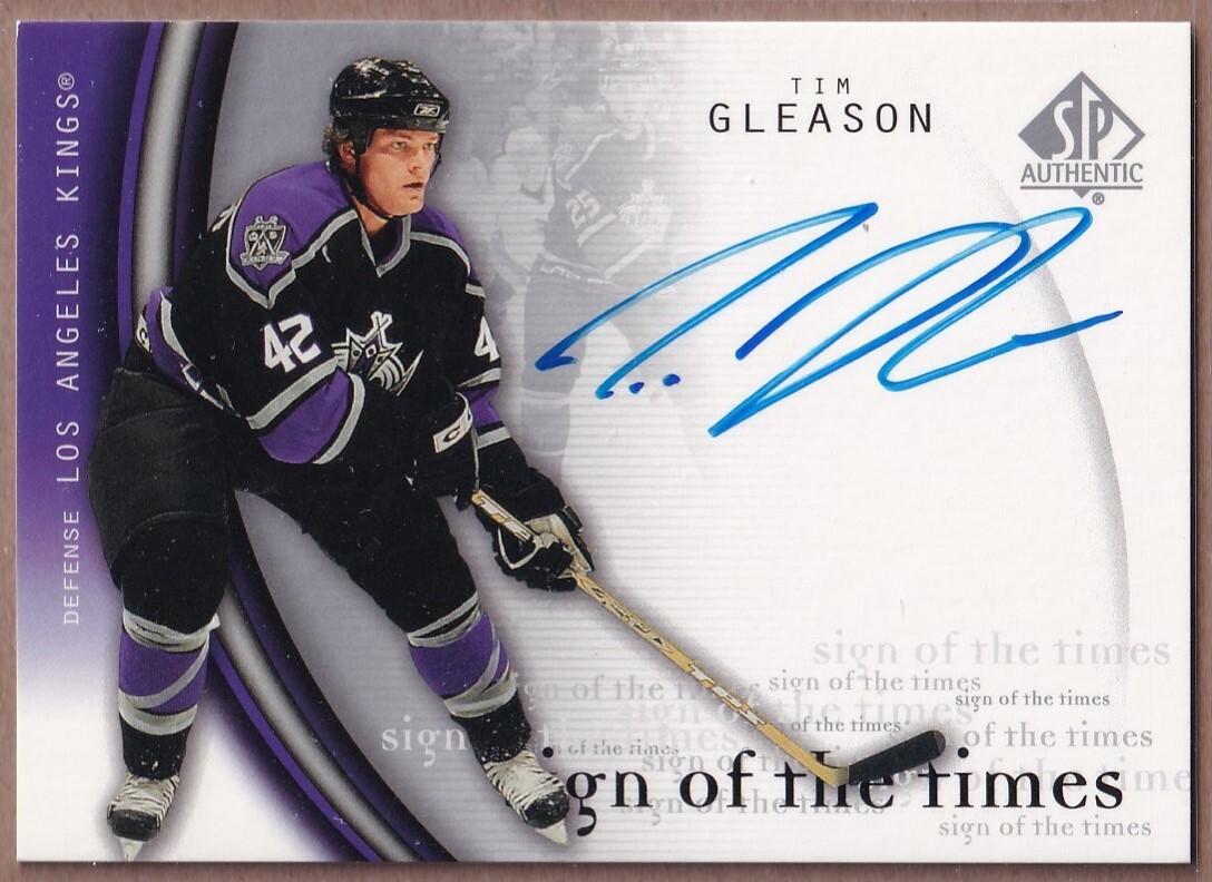 2005-06 SP Authentic Sign of the Times #TG Tim Gleason AUTO - Los ...