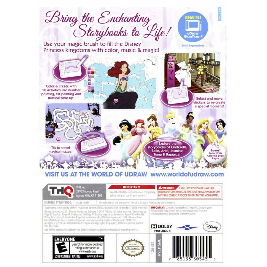 THQ uDraw Disney Princess: Enchanting Storybooks (Nintendo Wii) | eBay