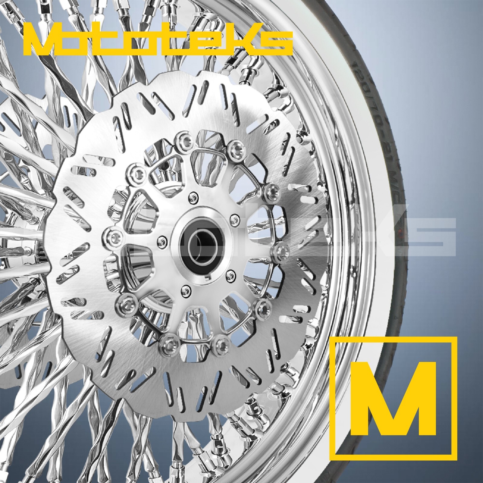 21X3.5 FAT SPOKE WHEEL 52 TWISTED STAINLESS FOR HARLEY TOURING BAGGER ...