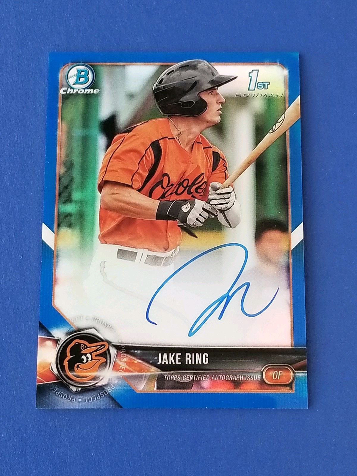 Jake Ring - 2018 Bowman Chrome Prospects Blue Refractor Auto #144/150 ...