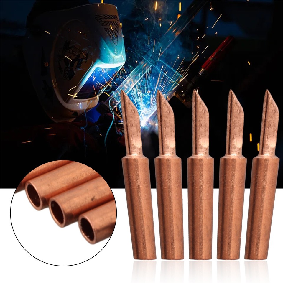 10x 900M-T Pure Copper Soldering Iron Tips Set Lead-Welding Solder Tip ...