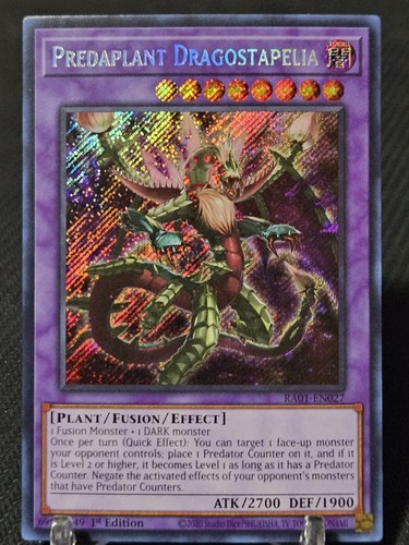 Predaplant Dragostapelia RA01-EN027 1st Edition Secret Rare Yugioh Card ...