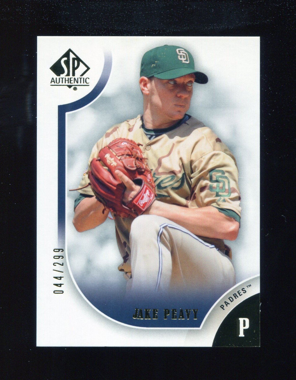 2009 SP Authentic Gold Jake Peavy #79 #D 44/299 JERSEY NUMBER | eBay