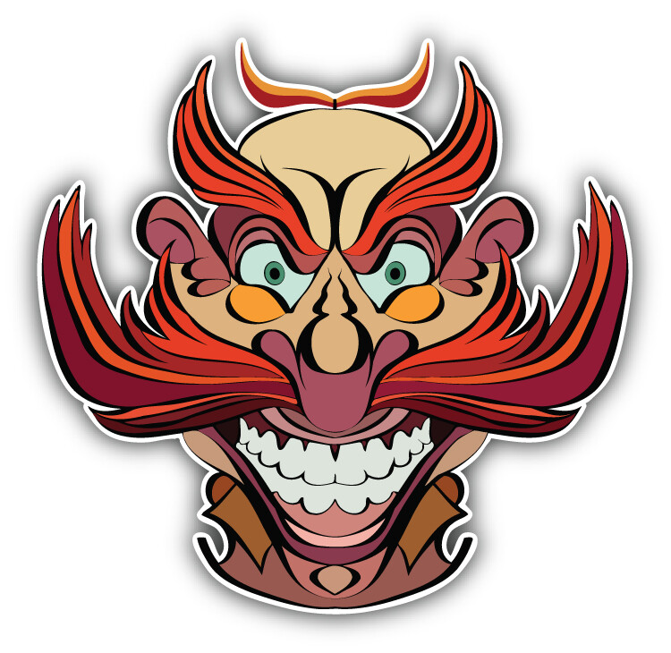 Evil Grin Face Mask Car Bumper Sticker Decal | eBay