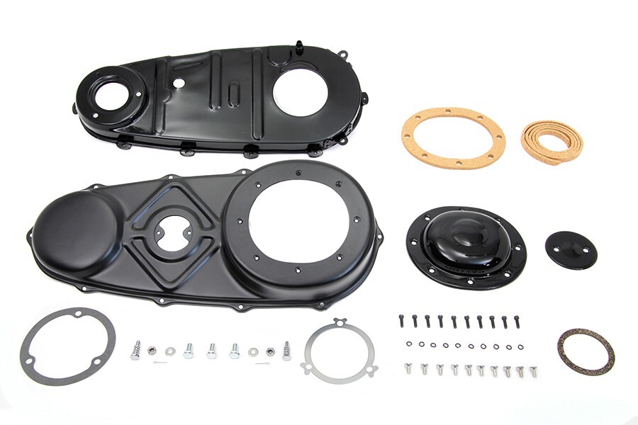 1941-1954 Harley Davidson Panhead Knucklehead Black Primary Cover Kit ...