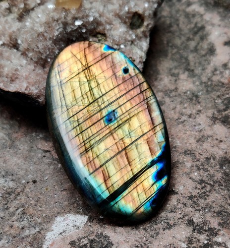 Natural Golden Yellow Shade Labradorite Oval Cabochon 58X32MM Gemstone ...