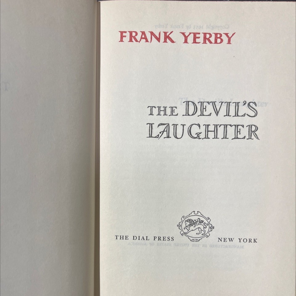 the devil's laughter book, by Frank Yerby, 1953 Hardcover | eBay