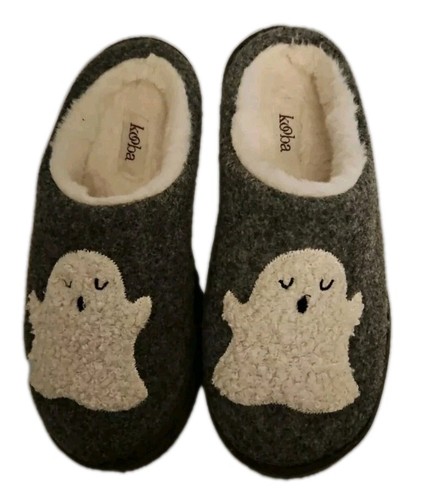 Kooba Ghost Gray Faux Wool Fleece Lined Slippers Women's Size M (6.5-7. ...