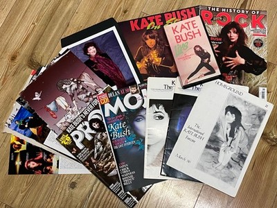 Job lot Kate Bush memorabilia vinyl vhs photo cuttings fan club mags ...