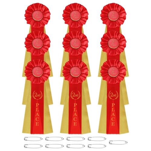 9 Pcs Award Ribbons 2nd Place Winner Ribbon Prize Ribbon, Red ...