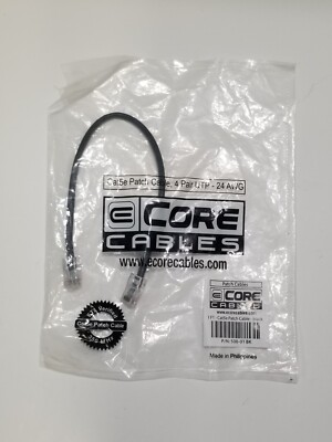 E-Core Cables Cat5e Patch Cable 4 Pair UTP 24 AWG P/N: 500-01BK | eBay