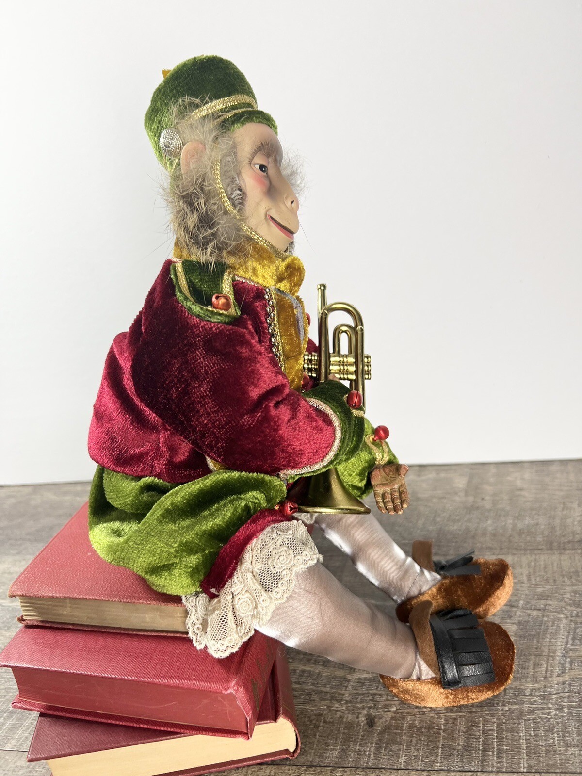 Vintage Winward Holidays 14” Jester Monkey With Trumpet Christmas Doll ...