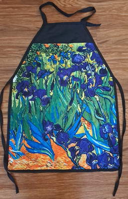 Vincent Van Gogh Full Length Apron Iris Flowers Watercolor Tie Back ...