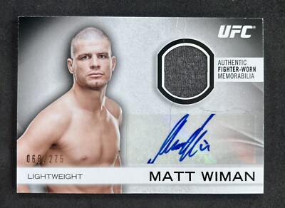 2012 Topps UFC Knockout Fight Gear Auto 68/275 Matt Wiman #AFG-MW Auto ...