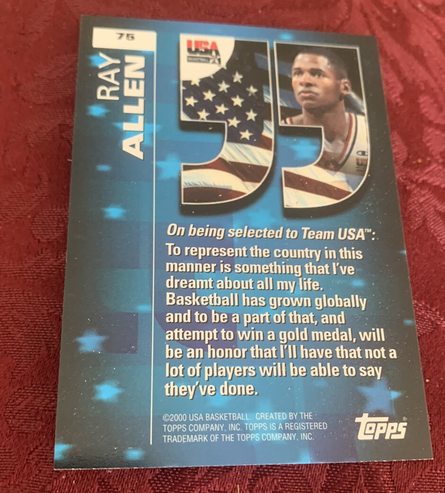 Ray Allen 2000 Topps Team USA Basketball Card #75, NBA HOFer | eBay