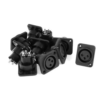 10 Pcs Female XLR Straight Terminal Panel Mount Chassis Socket ...