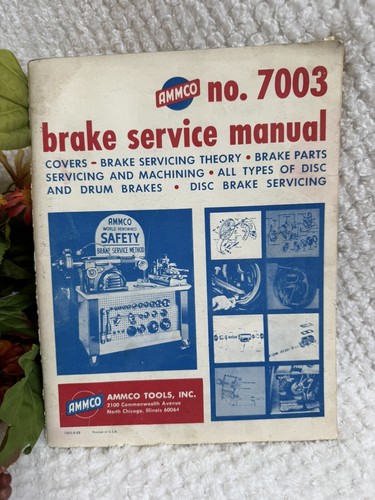 Vintage AMMCO No.7003 Brake Service Manual-Drum & Disc Brake Servicing 1960-1965 | eBay