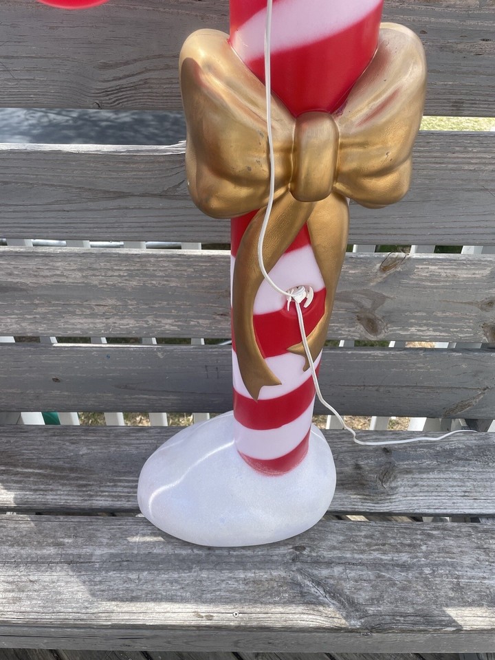 CANDY CANE Blow Mold Christmas Lights Yard Decor 42” tall 🔥🔥 | eBay