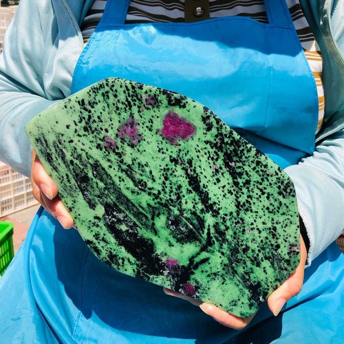 8.18LB Natural Red & green treasure Ruby Crystal Mineral Specimen Heals ...