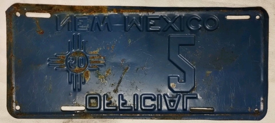 1950 New Mexico License Plate - Single Digit # 2 - Possible Lt ...