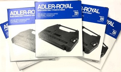 5 pack Adler Royal Black Correctable Typewriter Ribbon 231 Electronic ...