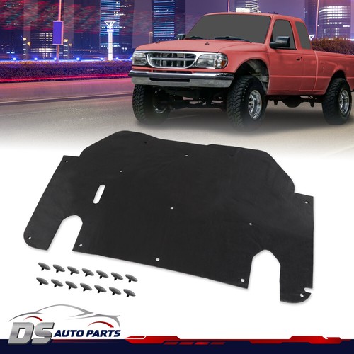 Hood Insulation Pad 1/2" With Clips Black Fit For 1993-1997 Ford Ranger ...
