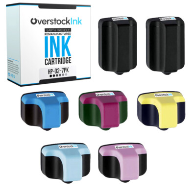 7PK Compatible OSI HP 02 Printer Cartridges for HP PhotoSmart C7200 ...