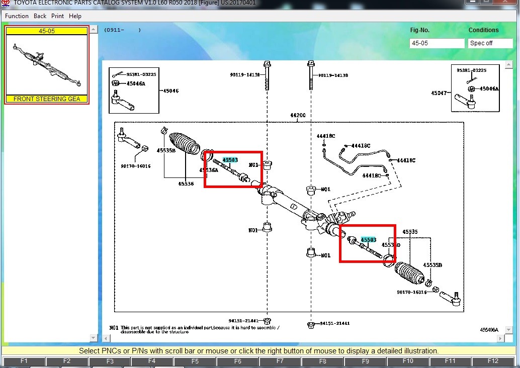 Genuine Toyota 4Runner FJ Cruiser Inner Tie Rod Rack End 45503-35070 ...